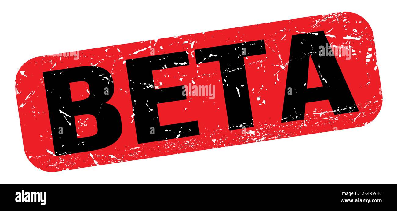 BETA text written on red-black grungy stamp sign Stock Photo - Alamy