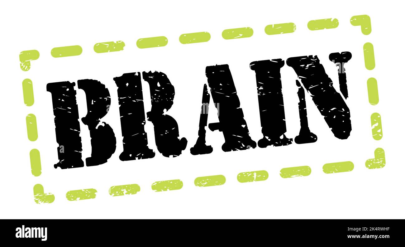 BRAIN text written on green-black dash stamp sign Stock Photo - Alamy