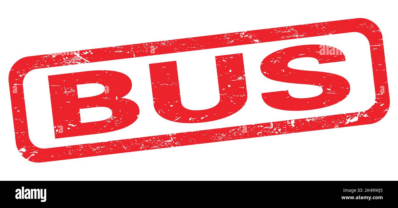 BUS text written on red rectangle stamp sign Stock Photo - Alamy
