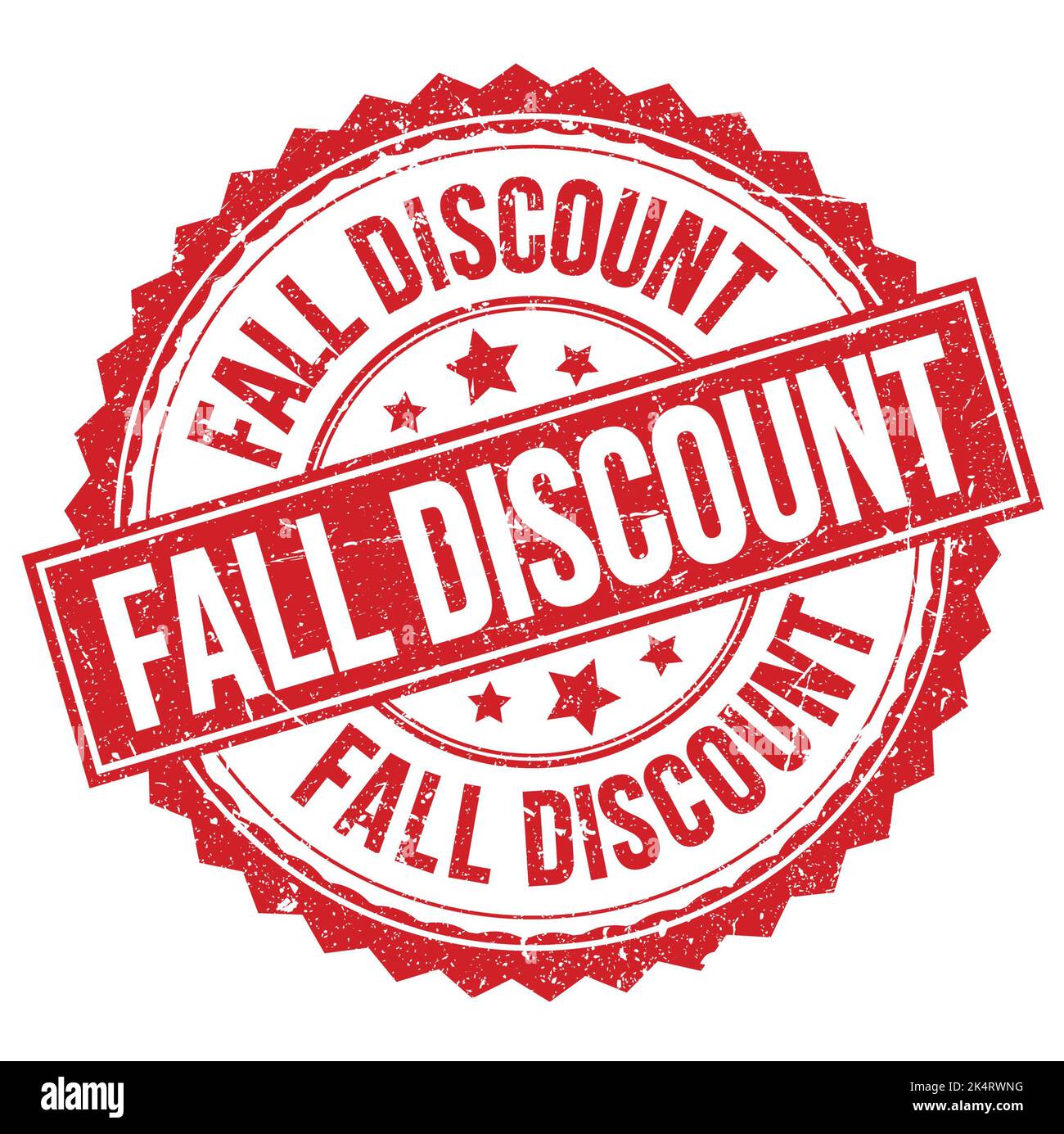 FALL DISCOUNT text written on red round stamp sign Stock Photo - Alamy