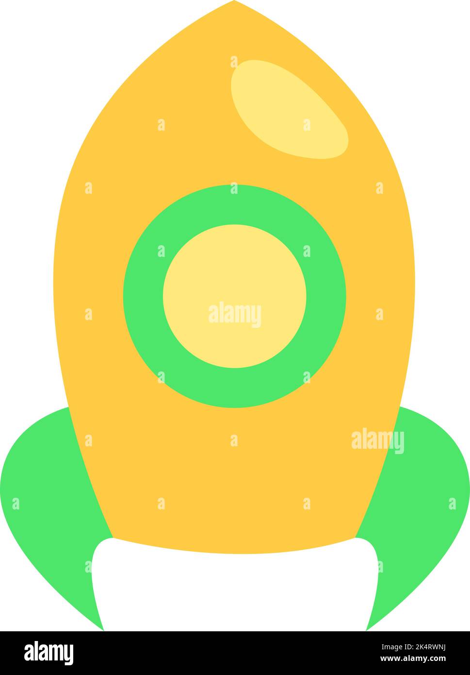 Yellow space rocket, illustration, vector on a white background Stock ...