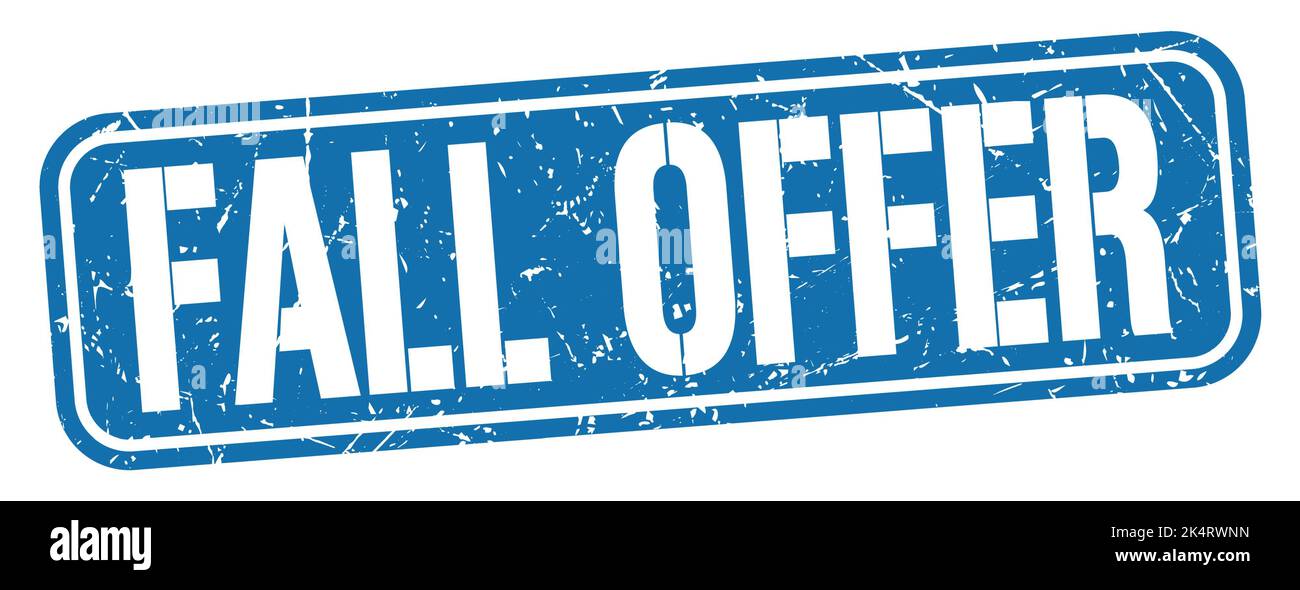 FALL OFFER text written on blue grungy stamp sign Stock Photo - Alamy