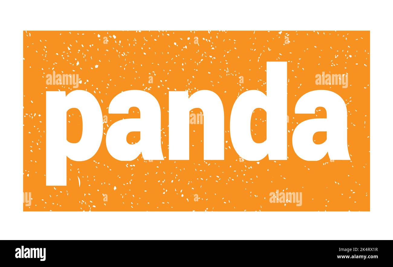 panda text written on orange grungy stamp sign Stock Photo - Alamy