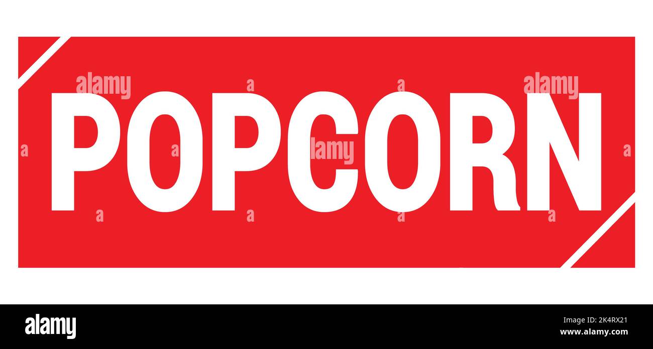 POPCORN text written on red grungy stamp sign Stock Photo - Alamy