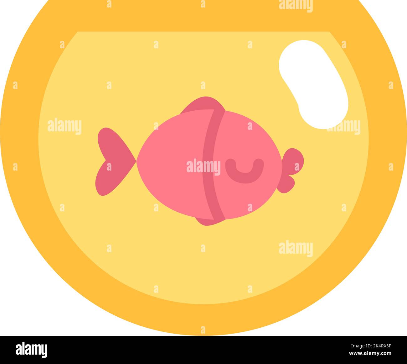 Pink fish in tank, illustration, vector on a white background Stock ...