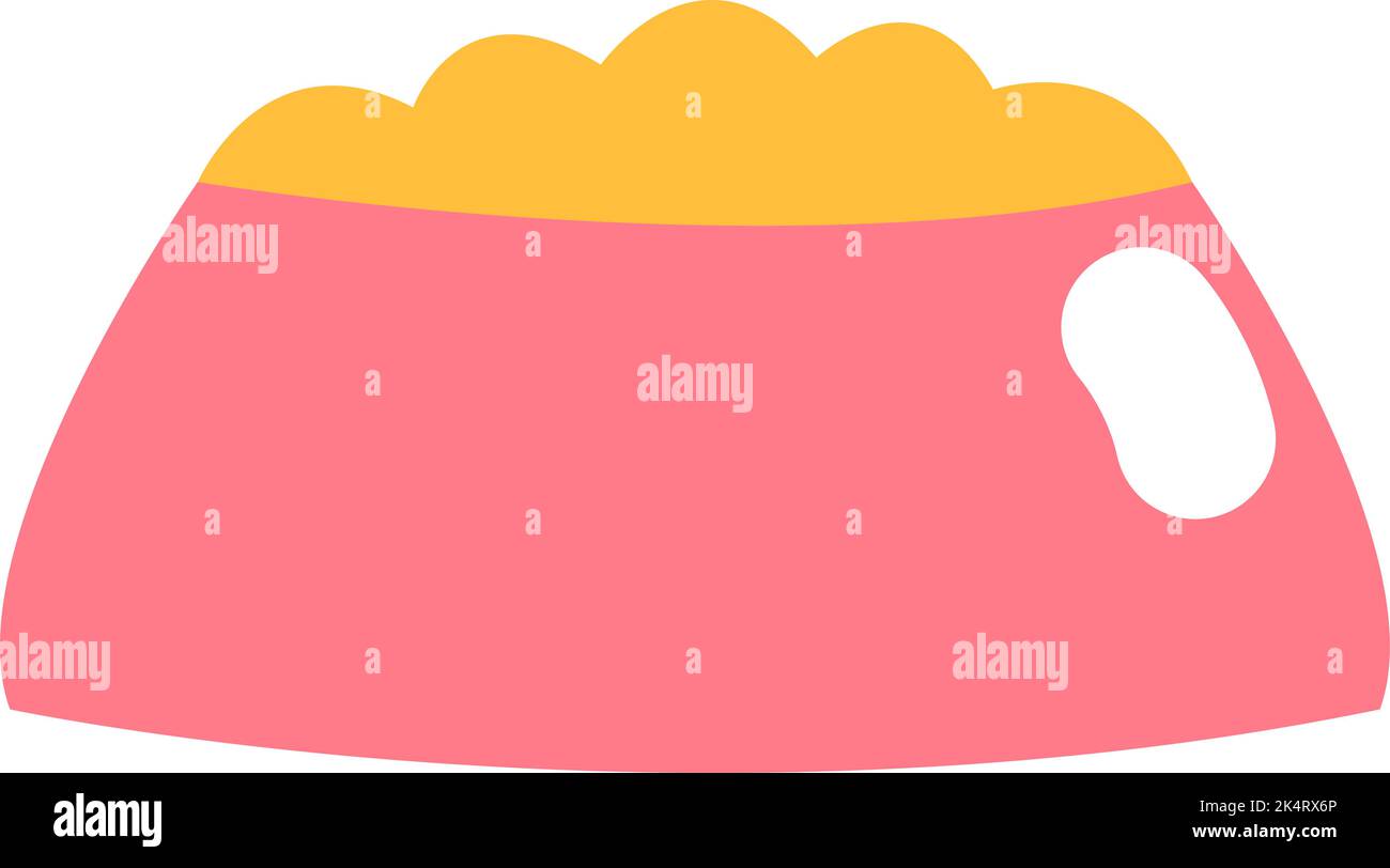 Pet food bowl, illustration, vector on a white background Stock Vector ...