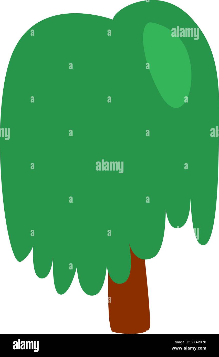 Green jungle tree, illustration, vector on a white background Stock ...