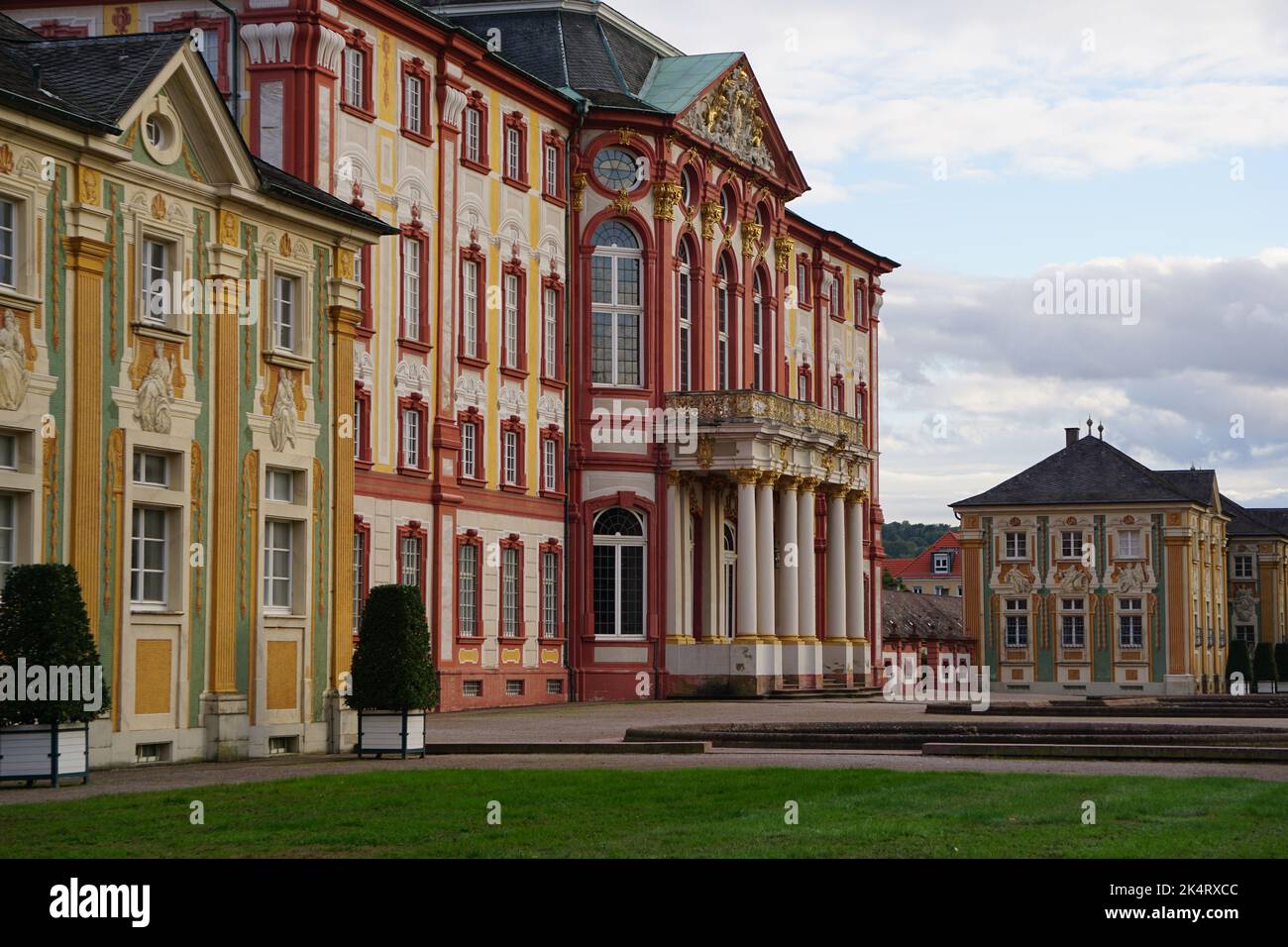 The beautiful architecture of the Castle of Bruchsal, Germany Stock ...