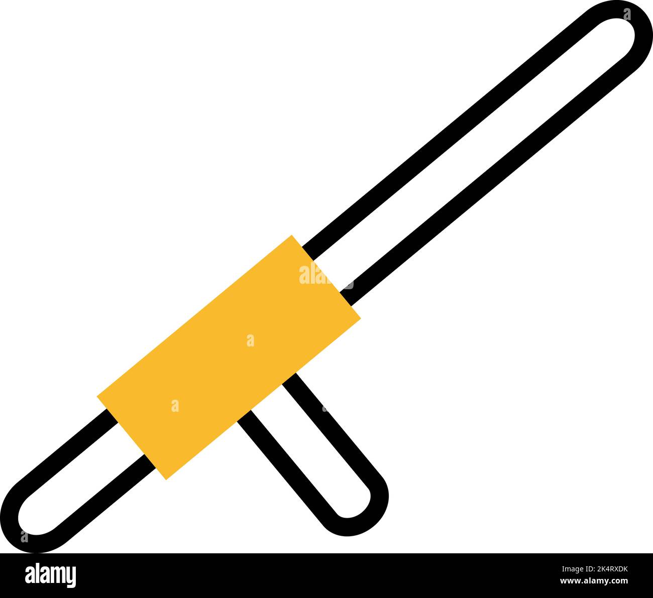 Police stick, illustration, vector on a white background Stock Vector ...