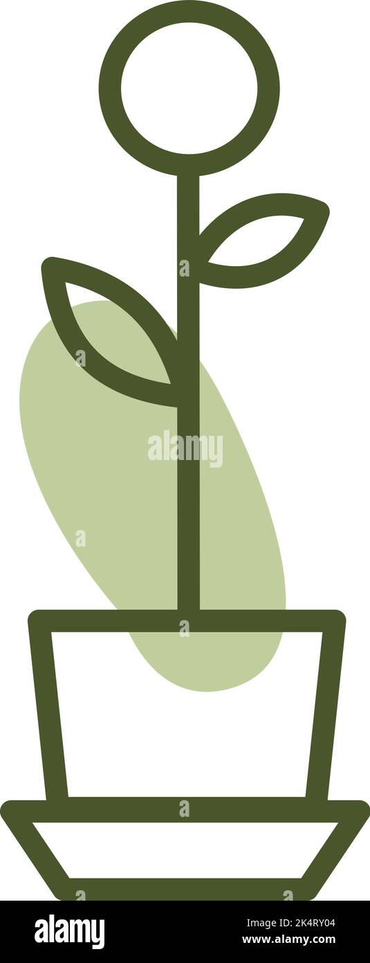 Spring flower in pot, illustration, vector on a white background Stock ...