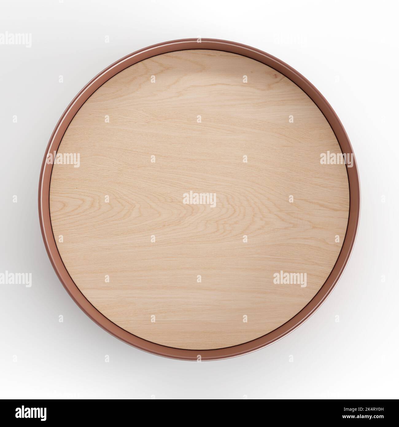 A top view of a wooden plate isolated on a white background Stock Photo ...
