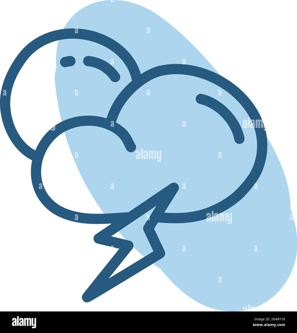 Clouds with thunder, illustration, vector on a white background Stock ...