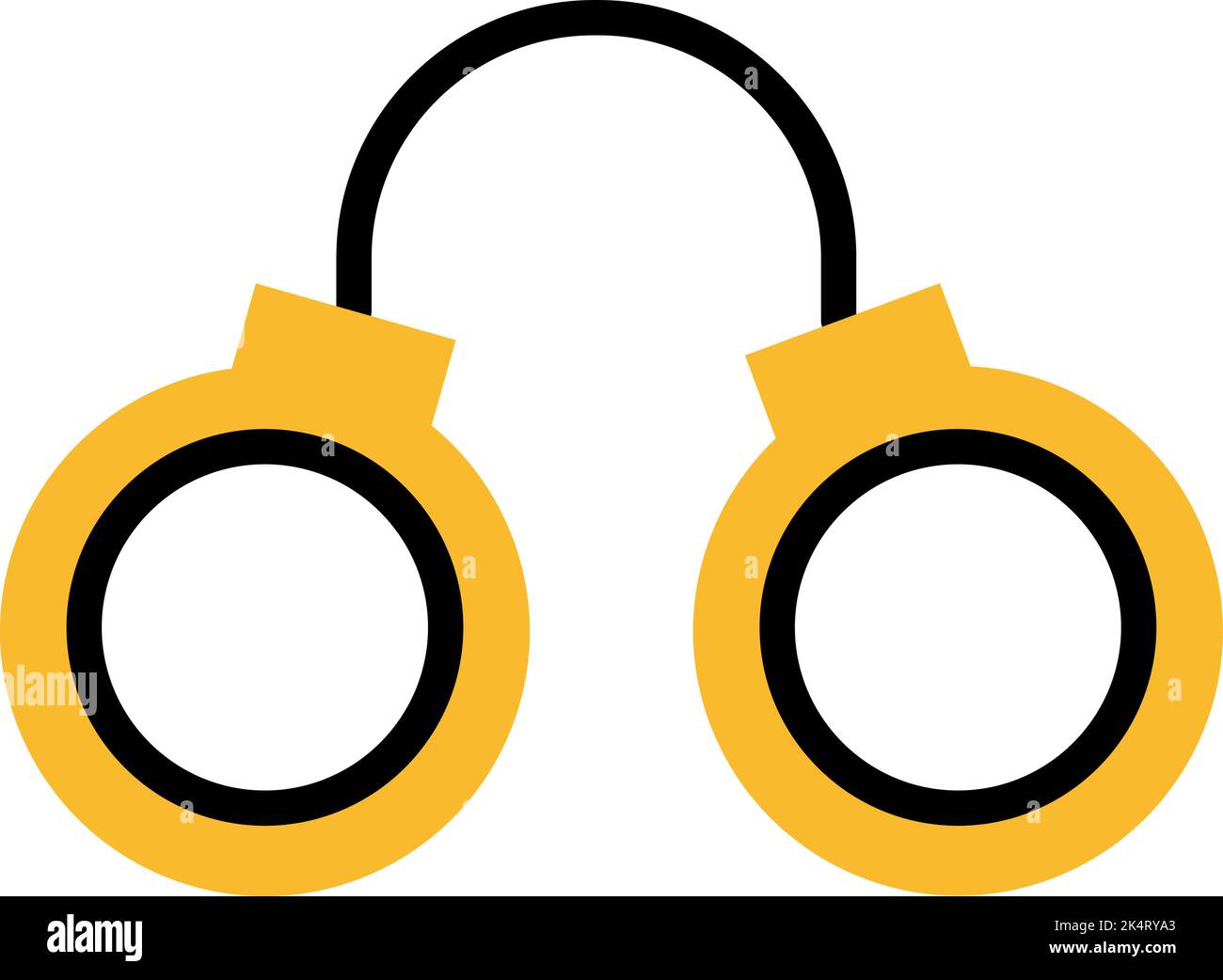 Police handcuffs, illustration, vector on a white background Stock ...