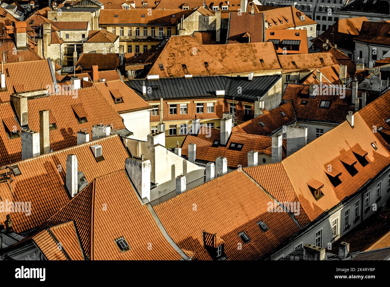 Red roofs of buildings in city Prague in Czech republic Stock Photo - Alamy