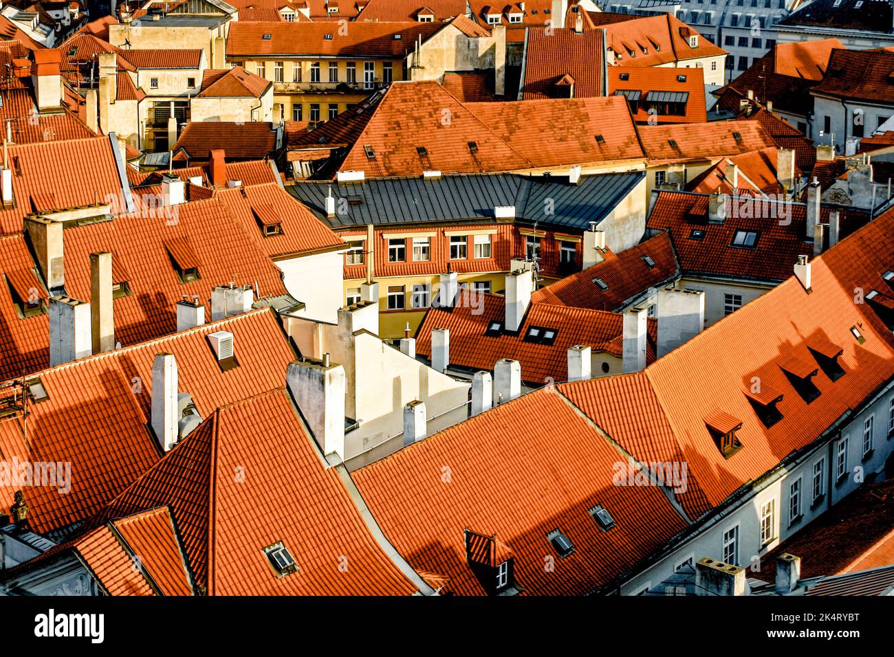 Red roofs of buildings in city Prague in Czech republic Stock Photo - Alamy