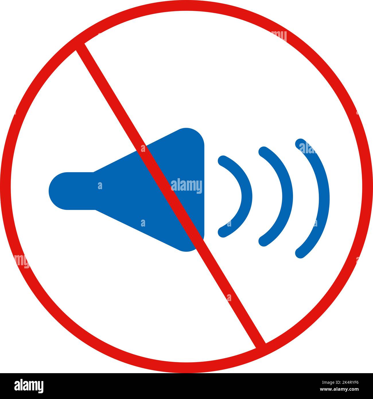 Public sign no sound, illustration, vector on a white background Stock ...