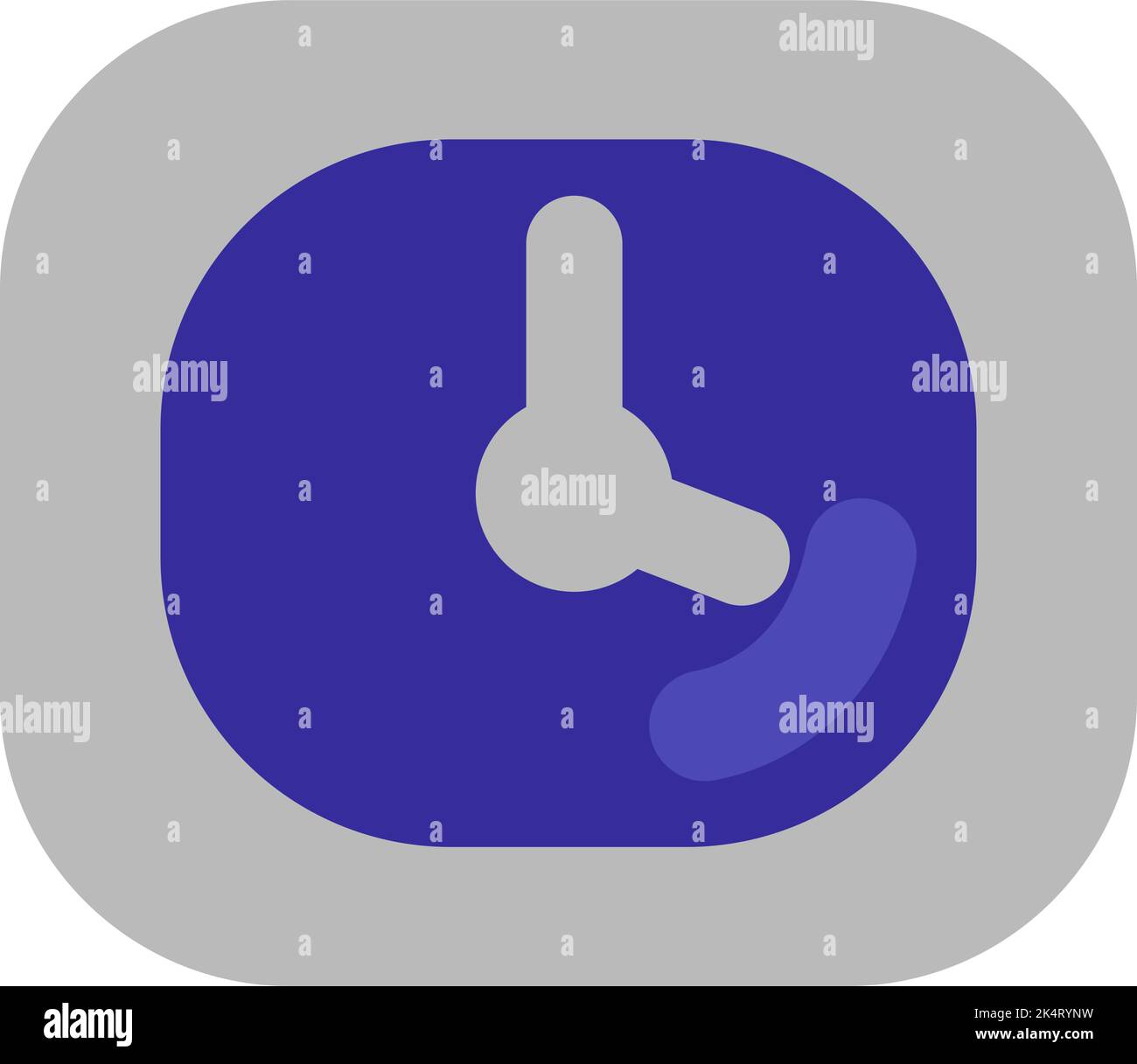 Simple grey wall clock, illustration, vector on a white background ...