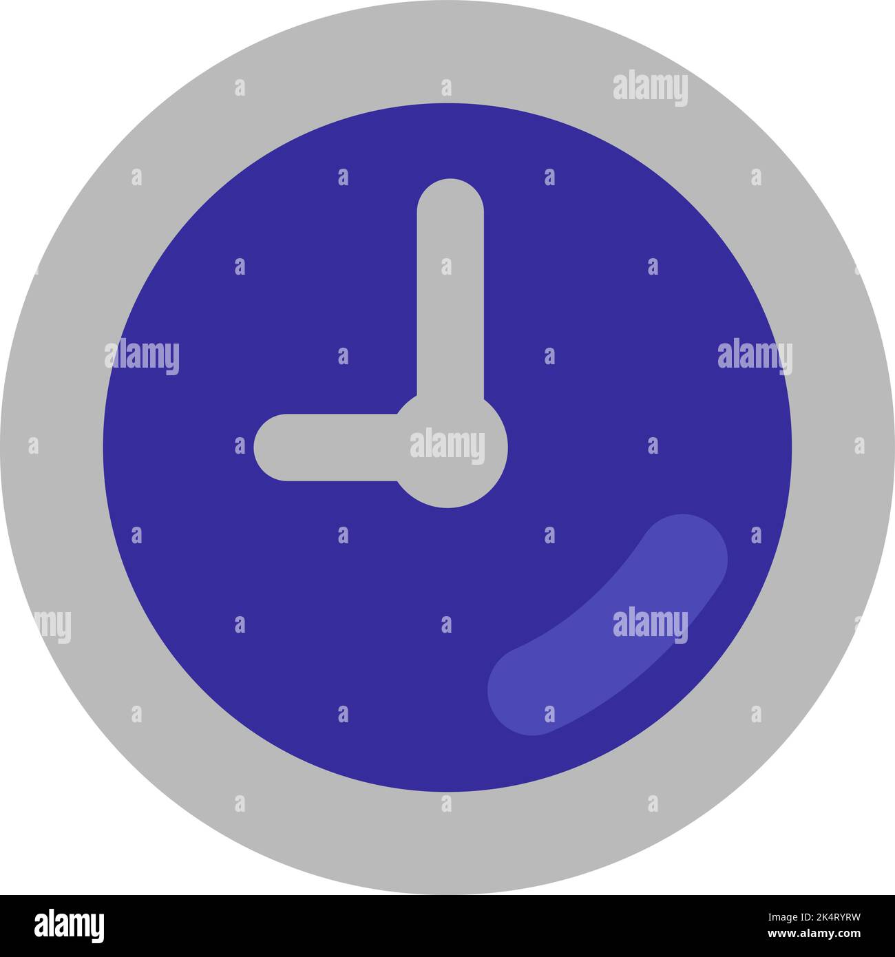 Grey decorative wall clock, illustration, vector on a white background ...