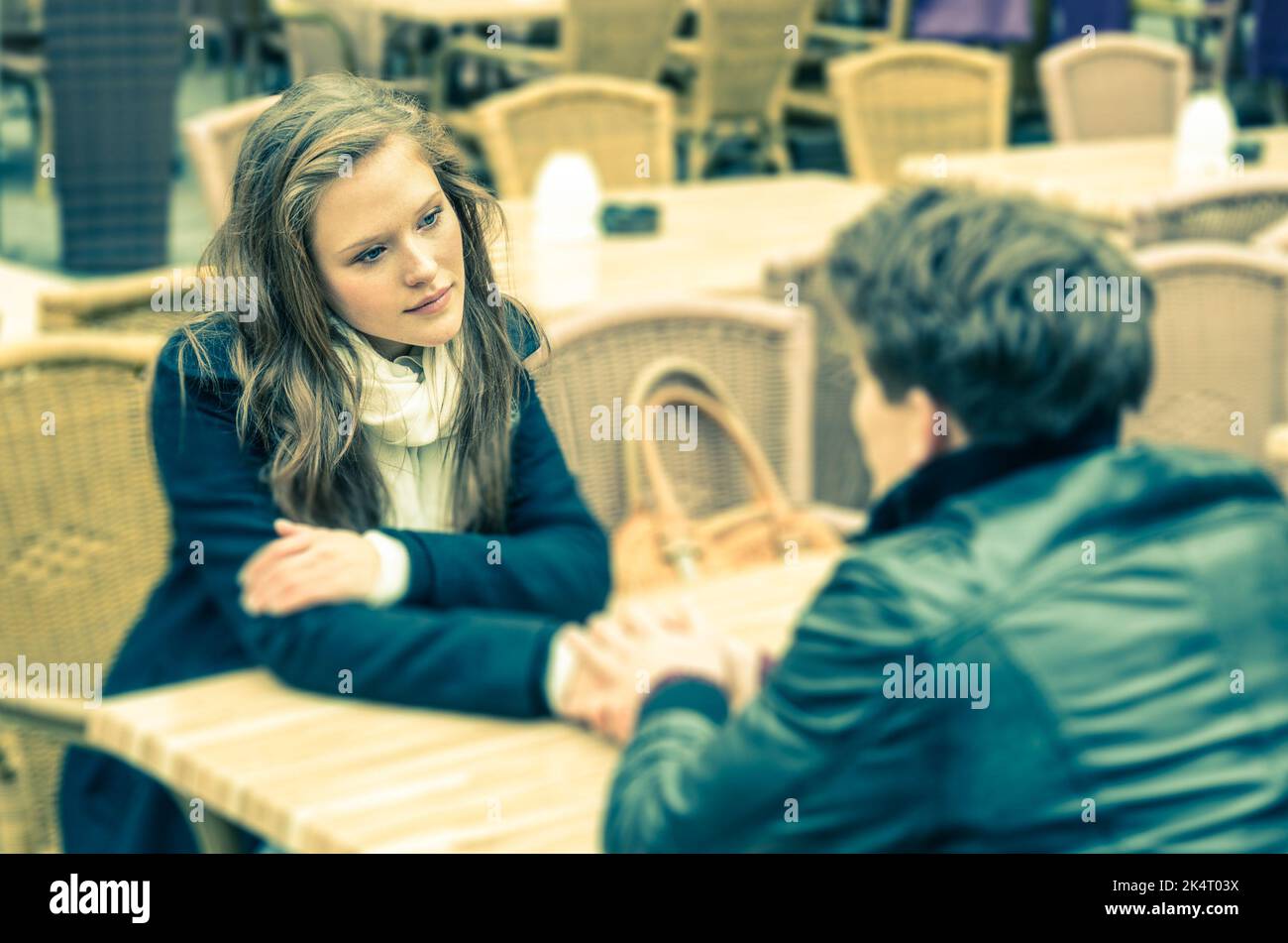 Couple in a deep moment of a Confession Stock Photo - Alamy