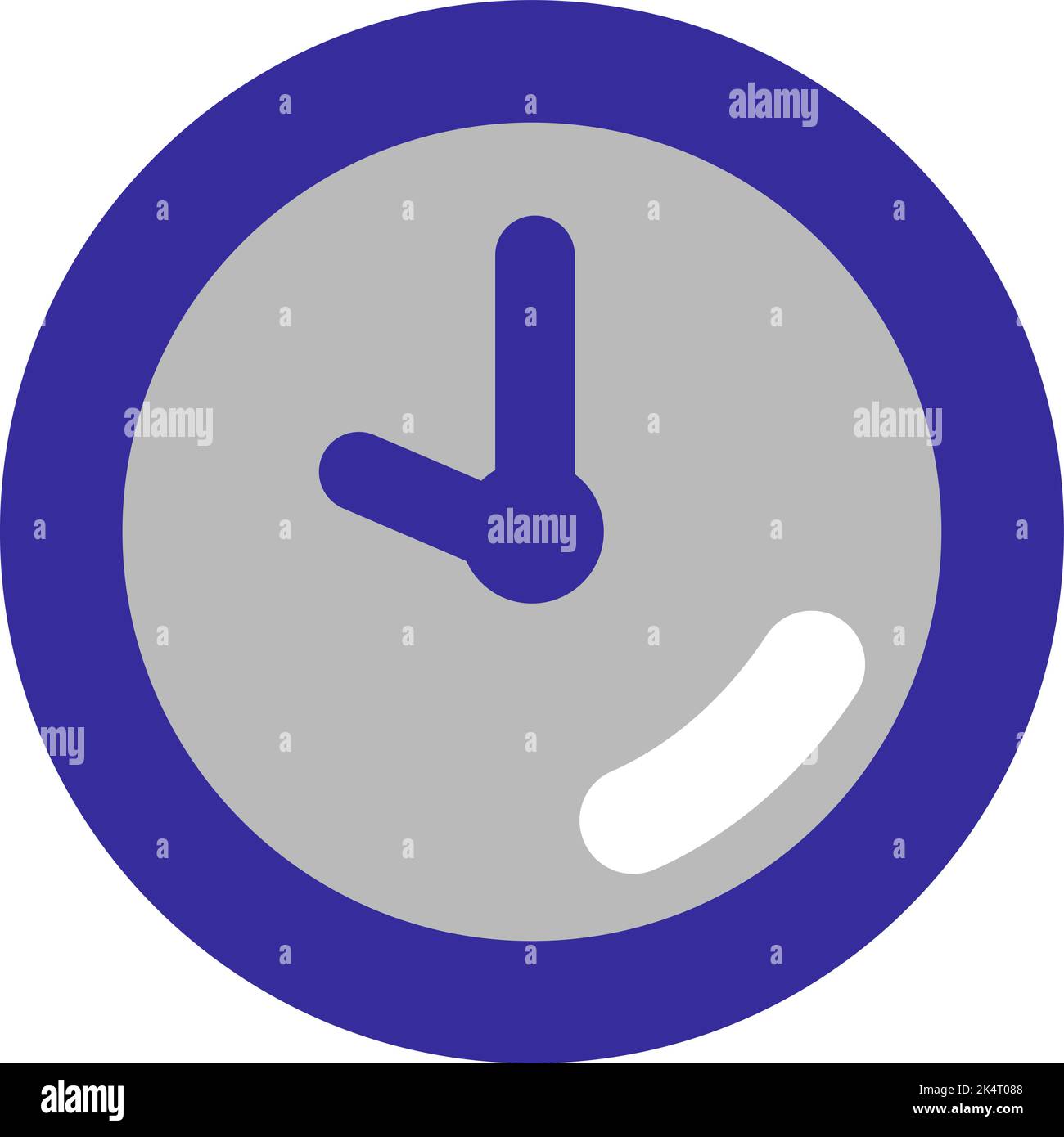Simple blue wall clock, illustration, vector on a white background ...