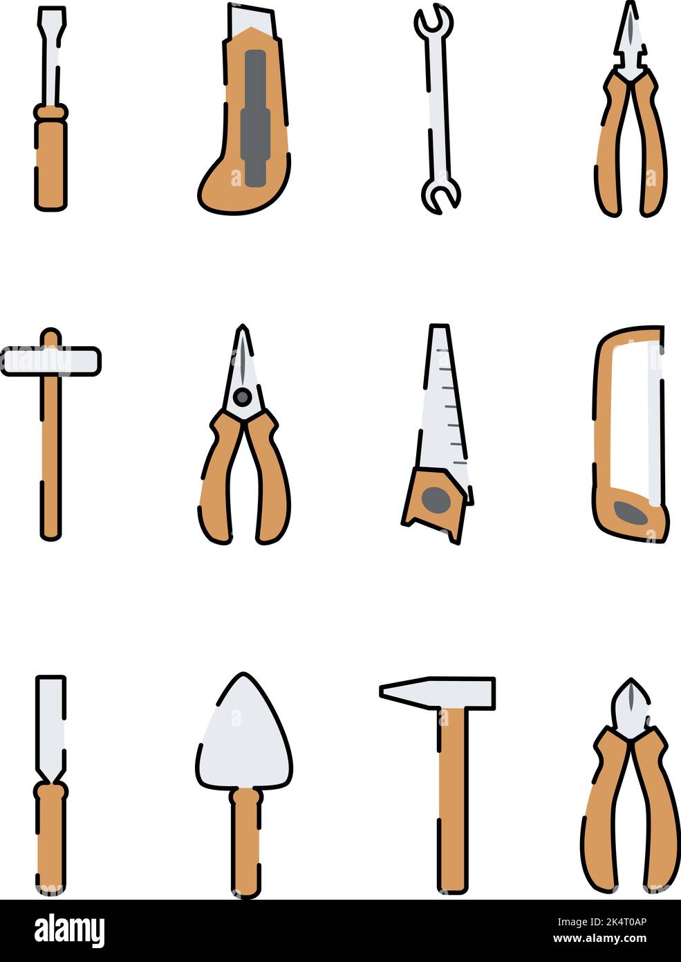 Construction tools, illustration, vector on a white background Stock ...