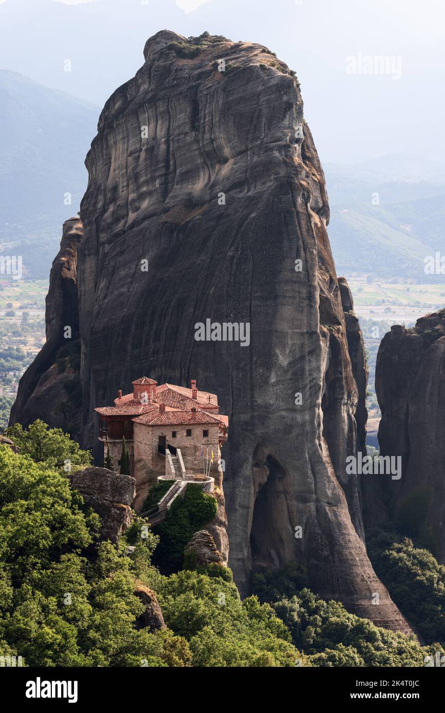 Holy Monastery of Rousanou is single building on entire available cliff ...