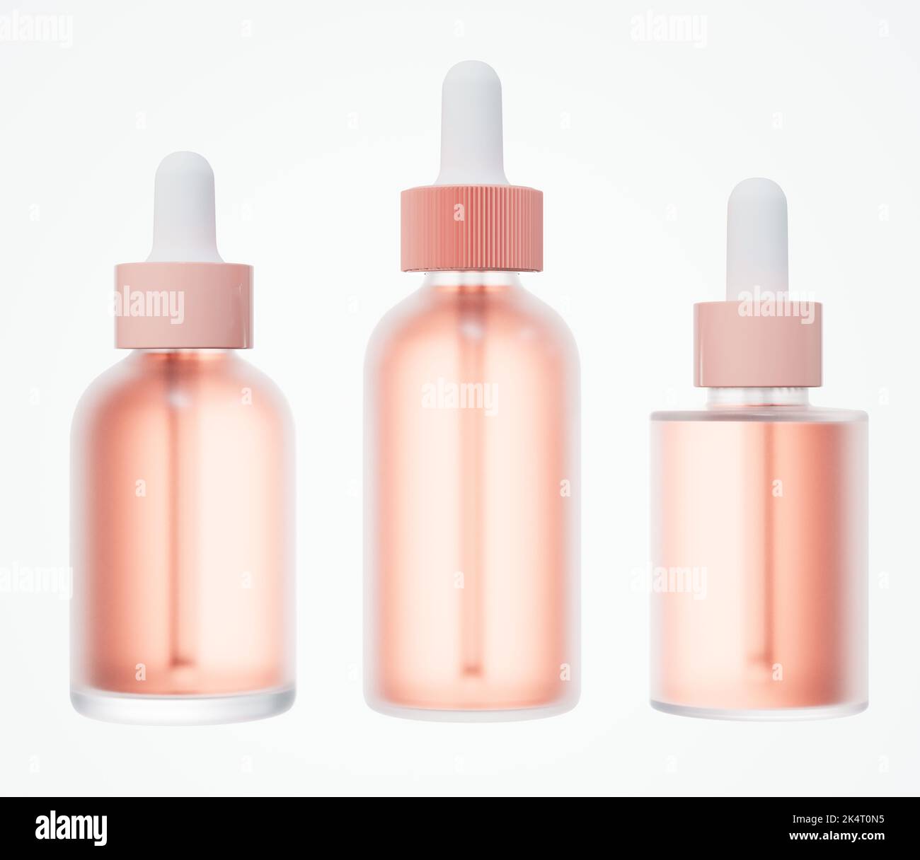 Set of different beige cosmetic serum dropper bottles, skin care ...