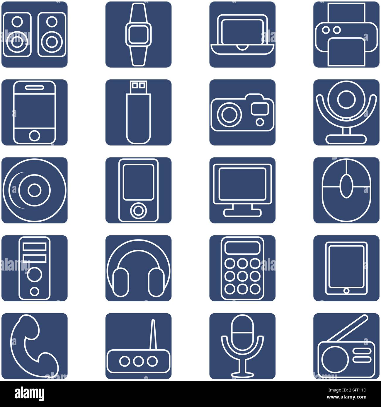 Technology devices, illustration, vector on a white background Stock ...