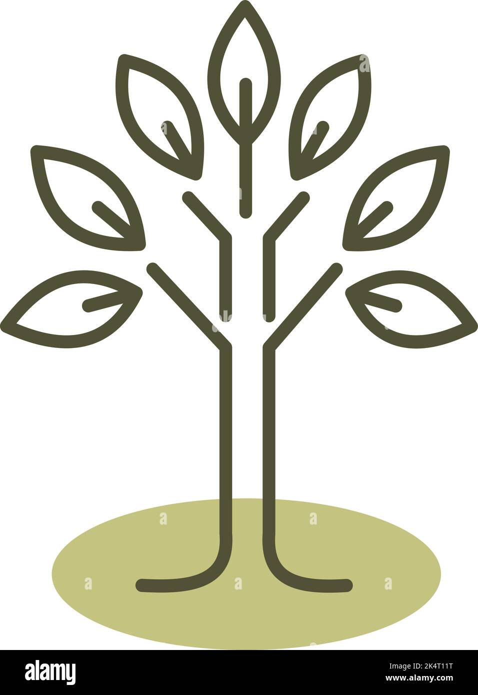 Simple spring tree, illustration, vector on a white background Stock ...