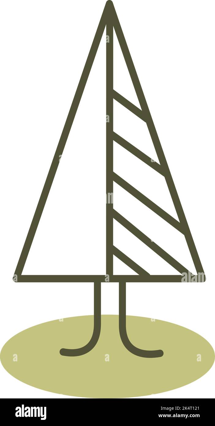 Pine tree, illustration, vector on a white background Stock Vector ...