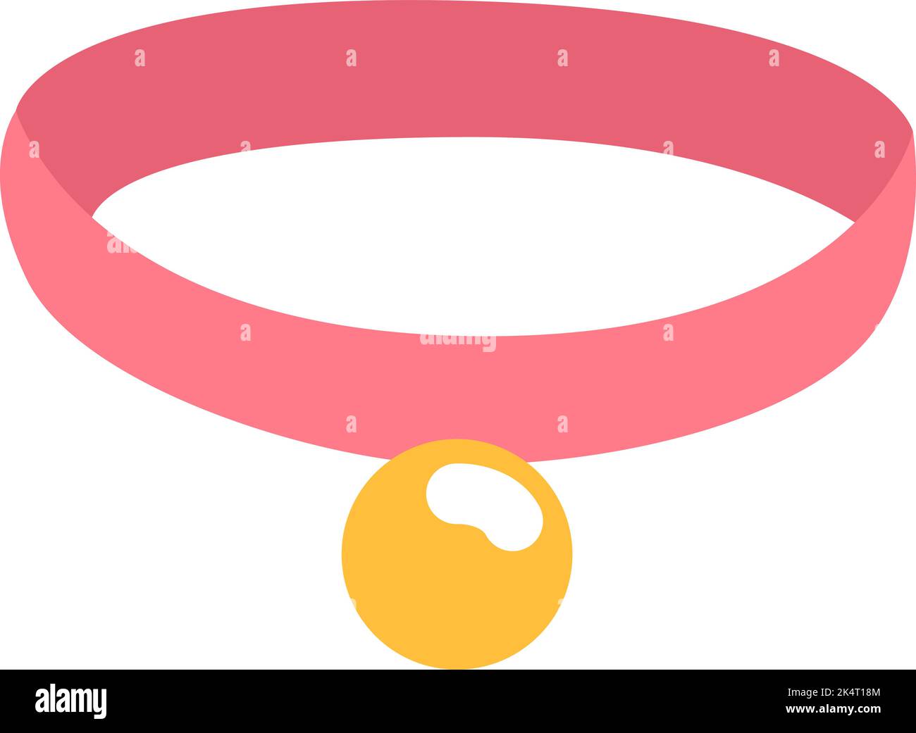 Pink dog collar, illustration, vector on a white background Stock ...