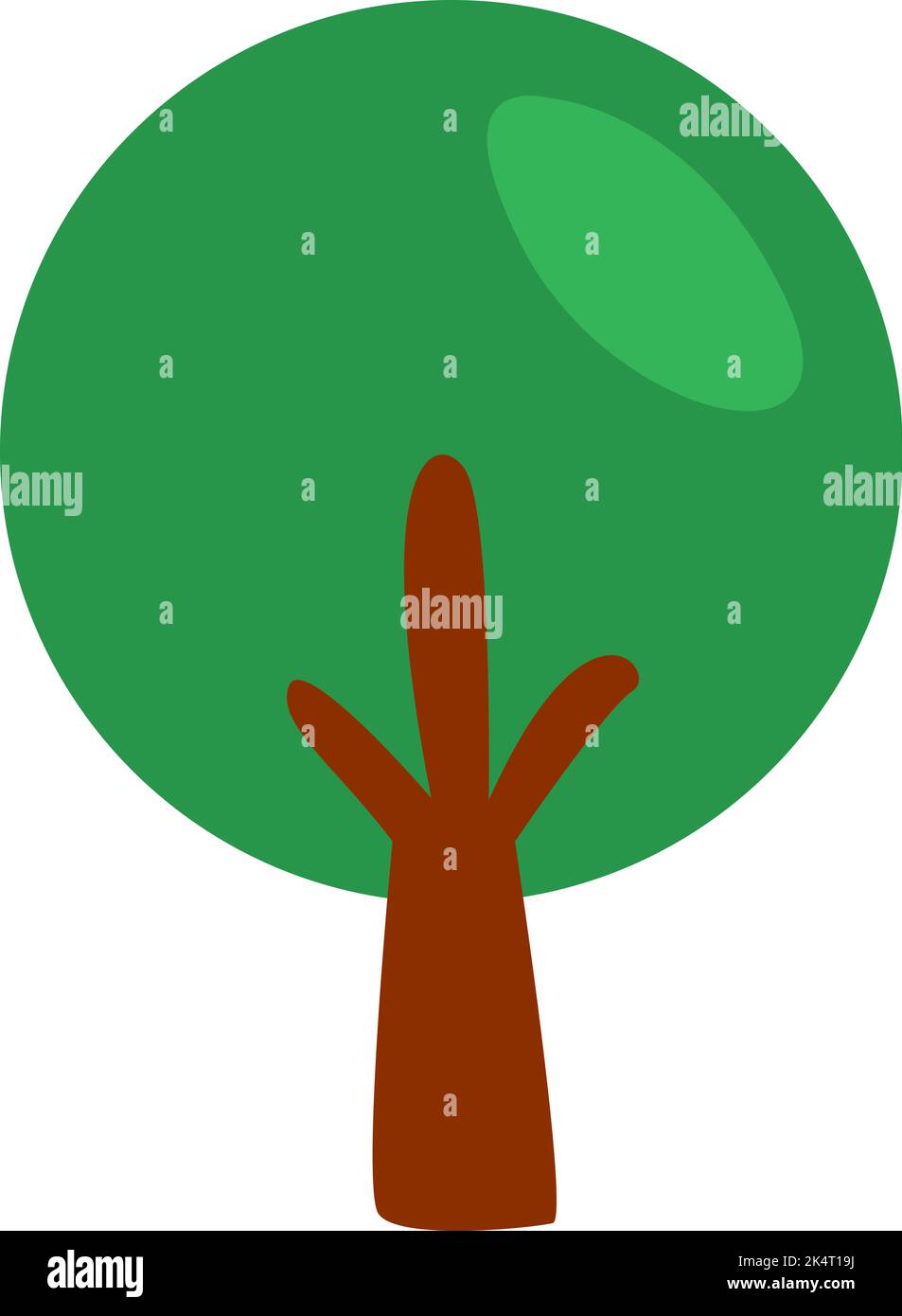 Autumn green tree, illustration, vector on a white background Stock ...