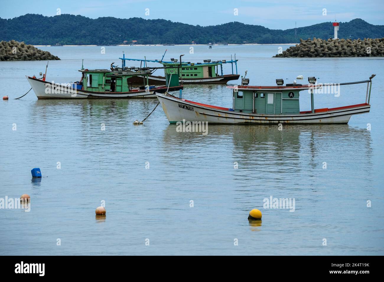 Marang, Malaysia - October 2022: Fishing boats on the Marang River on ...