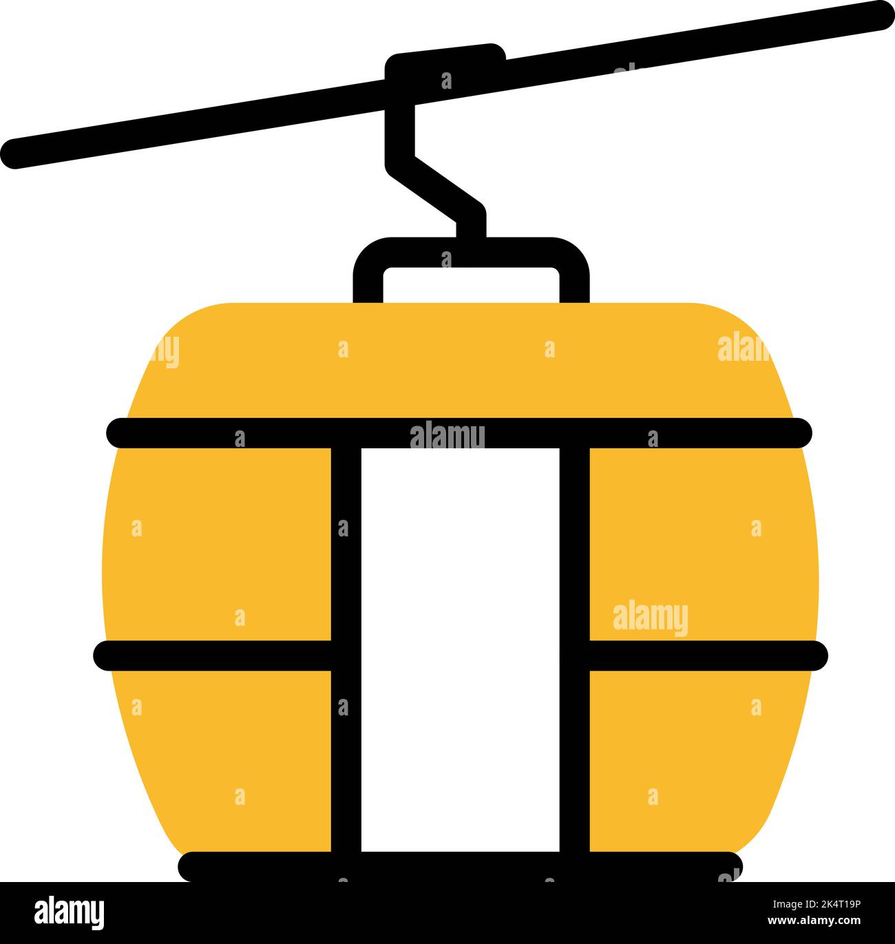 Traveling ropeway, illustration, vector on a white background Stock ...