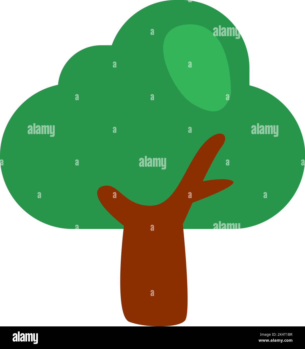 Green Blossom tree, illustration, vector on a white background Stock ...