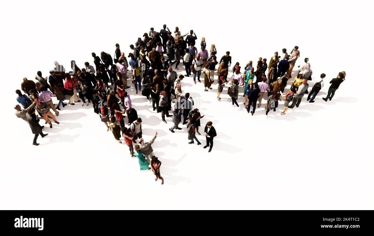 Concept or conceptual large gathering of people forming scorpio zodiac ...