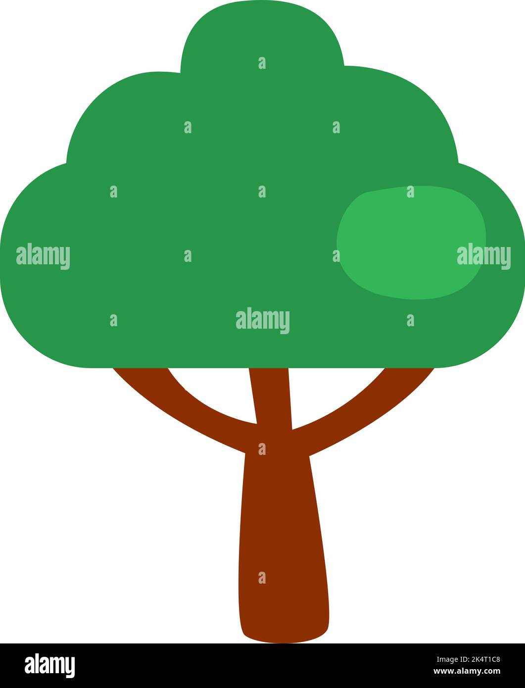 Pretty green tree, illustration, vector on a white background Stock ...
