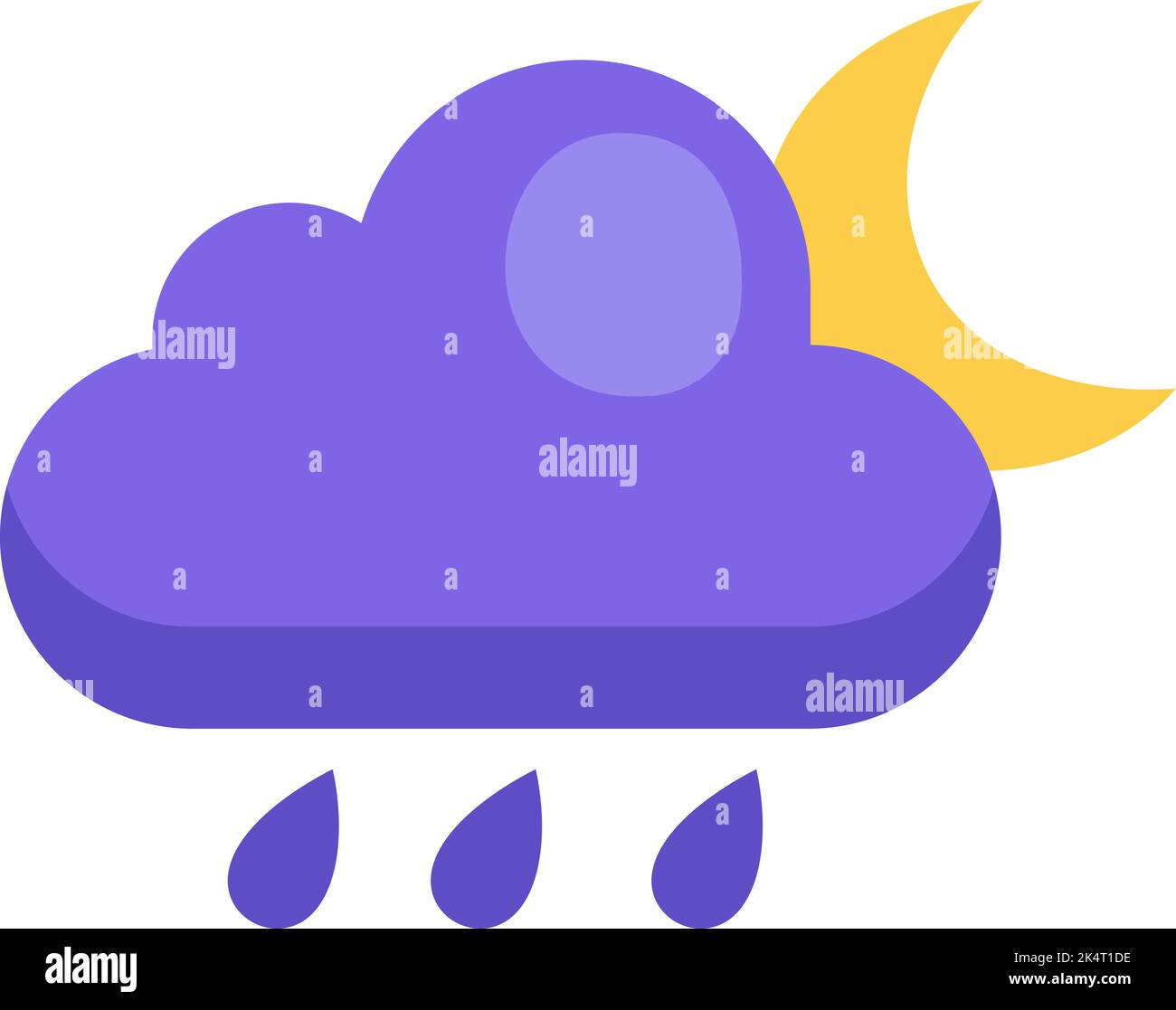 Rainy night, illustration, vector on a white background Stock Vector ...