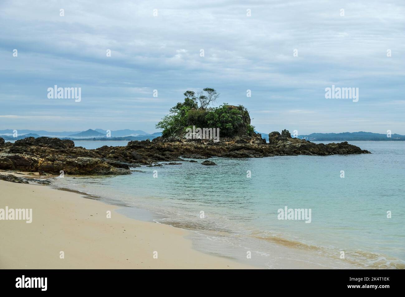 Views of a beach on Kapas Island in the Marang District in Malaysia ...