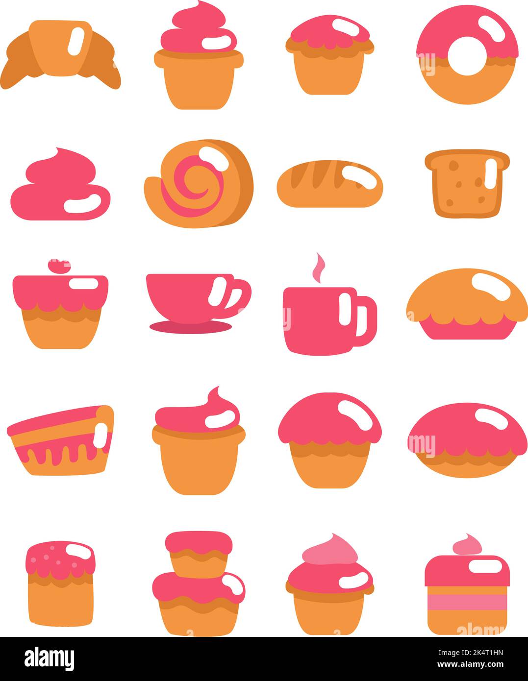 Bakery pastries, illustration, vector on a white background Stock ...