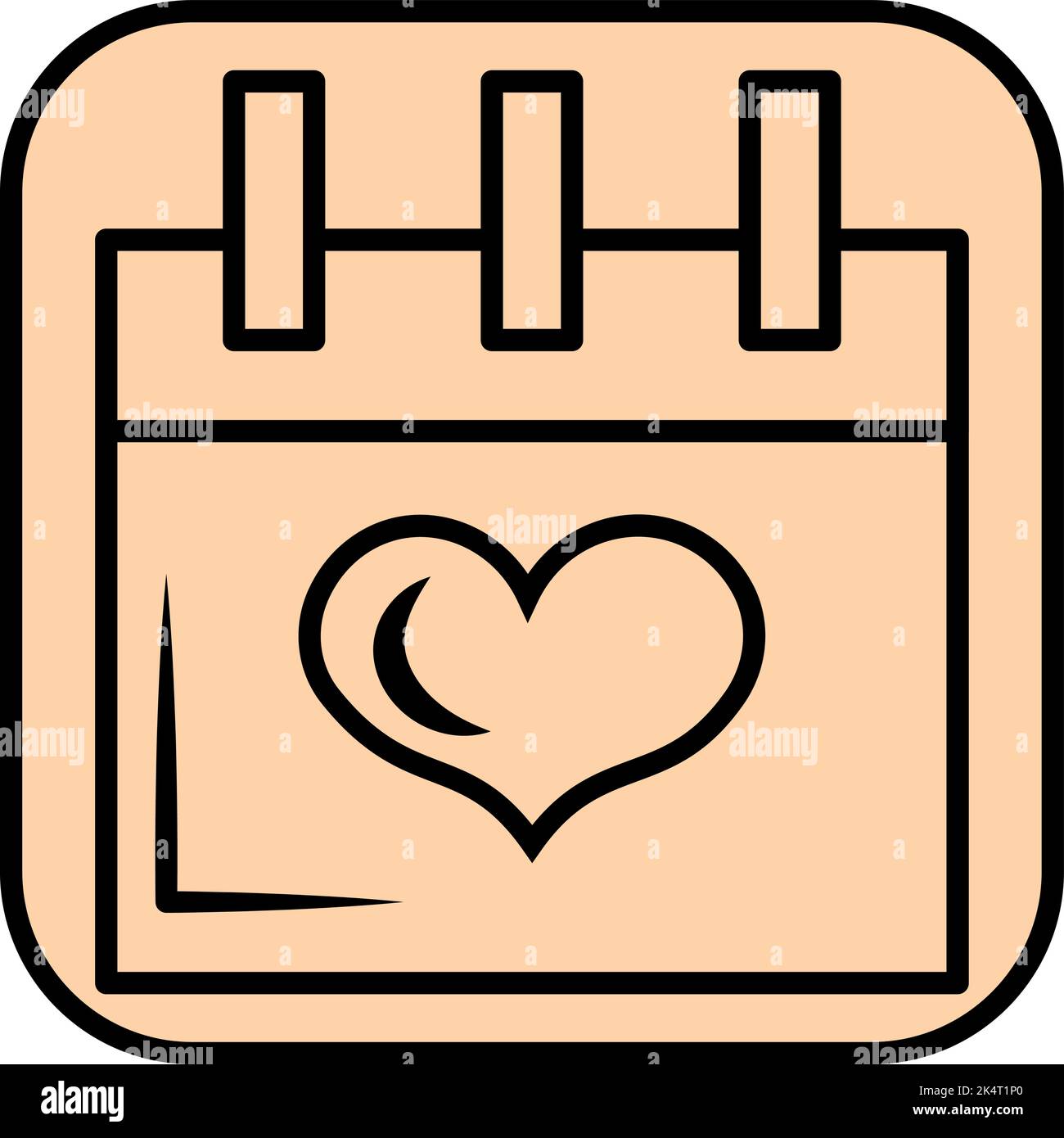 Romantic calender, illustration, vector on a white background Stock ...