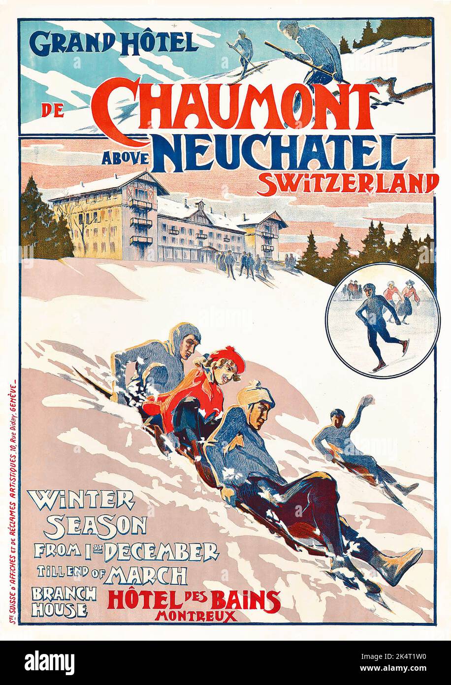 Vintager Travel Poster - Edouard-Louis Baud 1878-1948 - GRAND HÔTEL DE ...