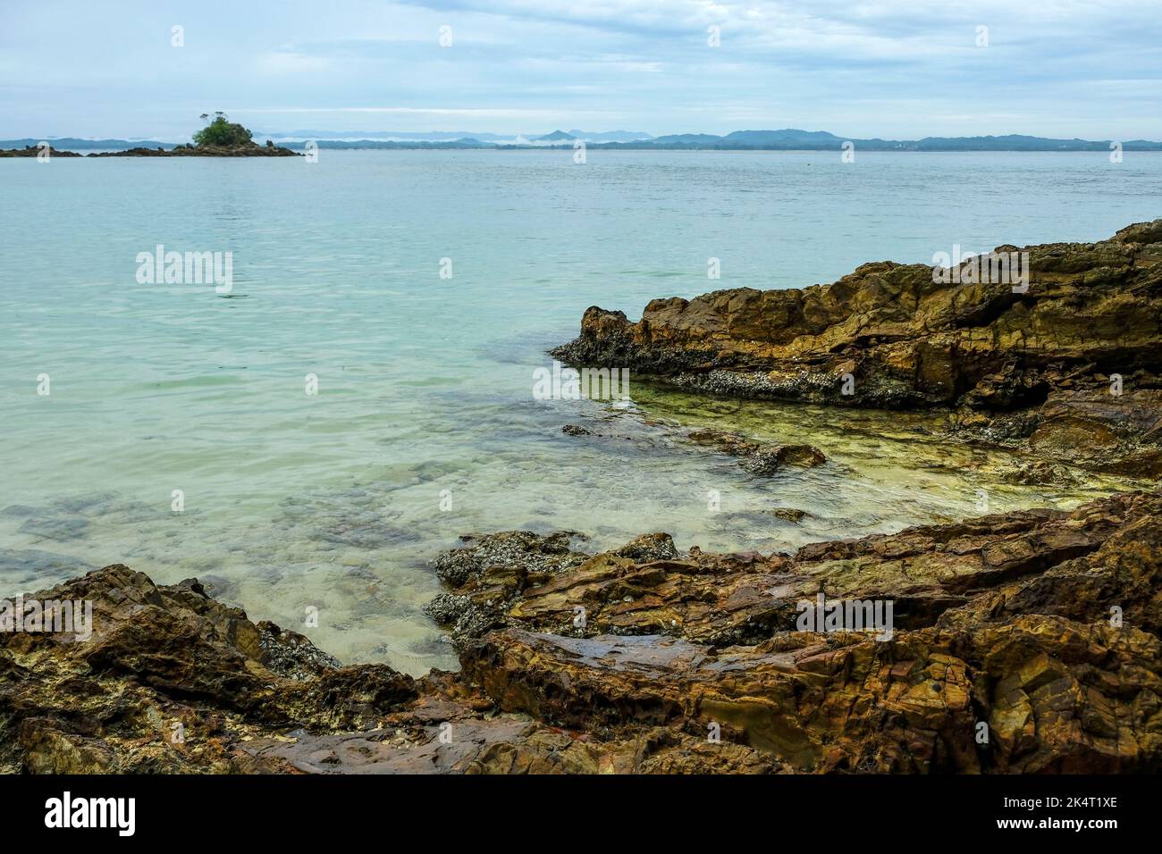 Views of a beach on Kapas Island in the Marang District in Malaysia ...