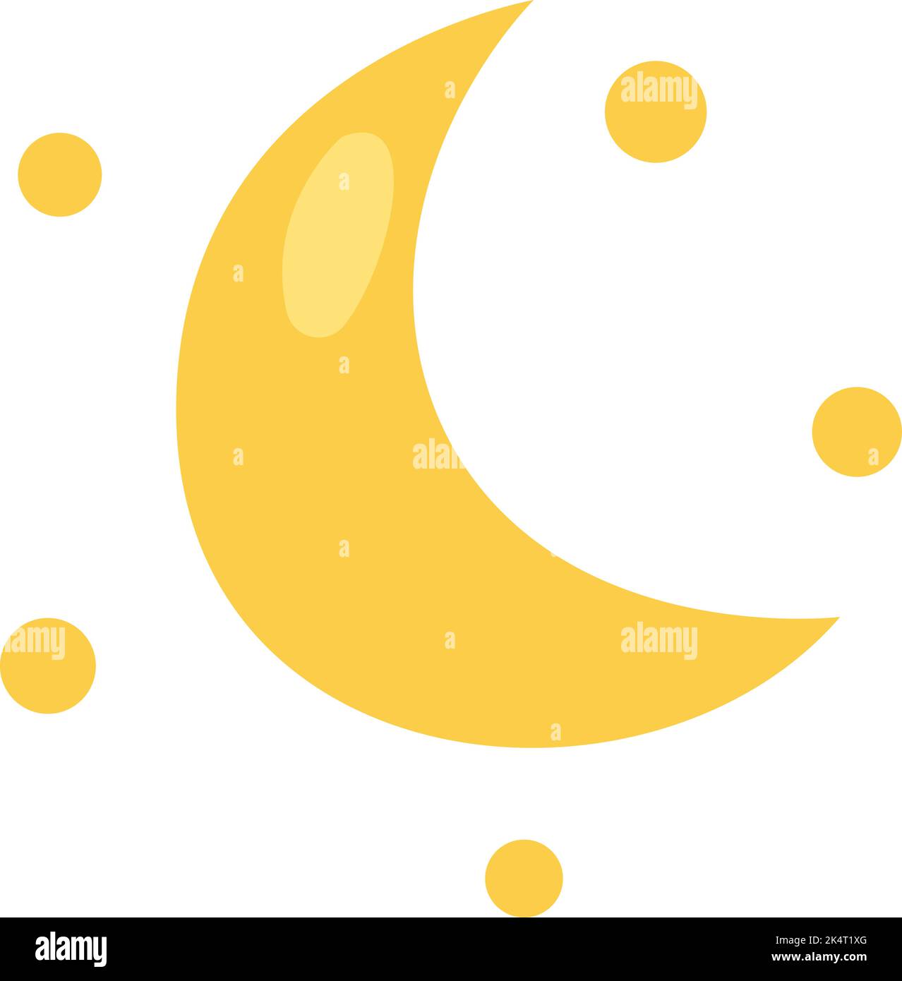 Young moon, illustration, vector on a white background Stock Vector ...