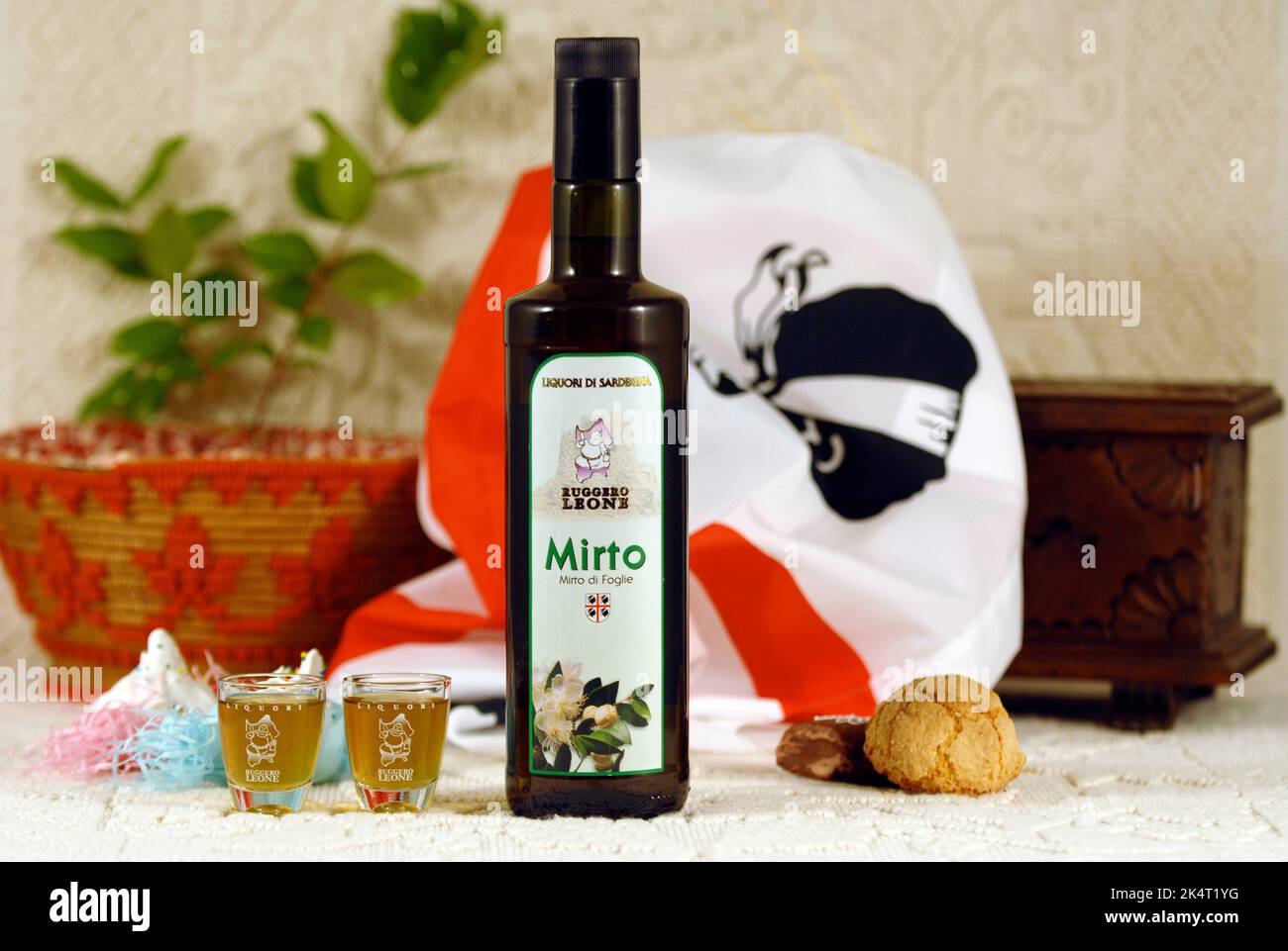 Mirto di Foglie, Mirto of Leaf, Ruggero Leone, Sinnai, Sardinia Stock ...