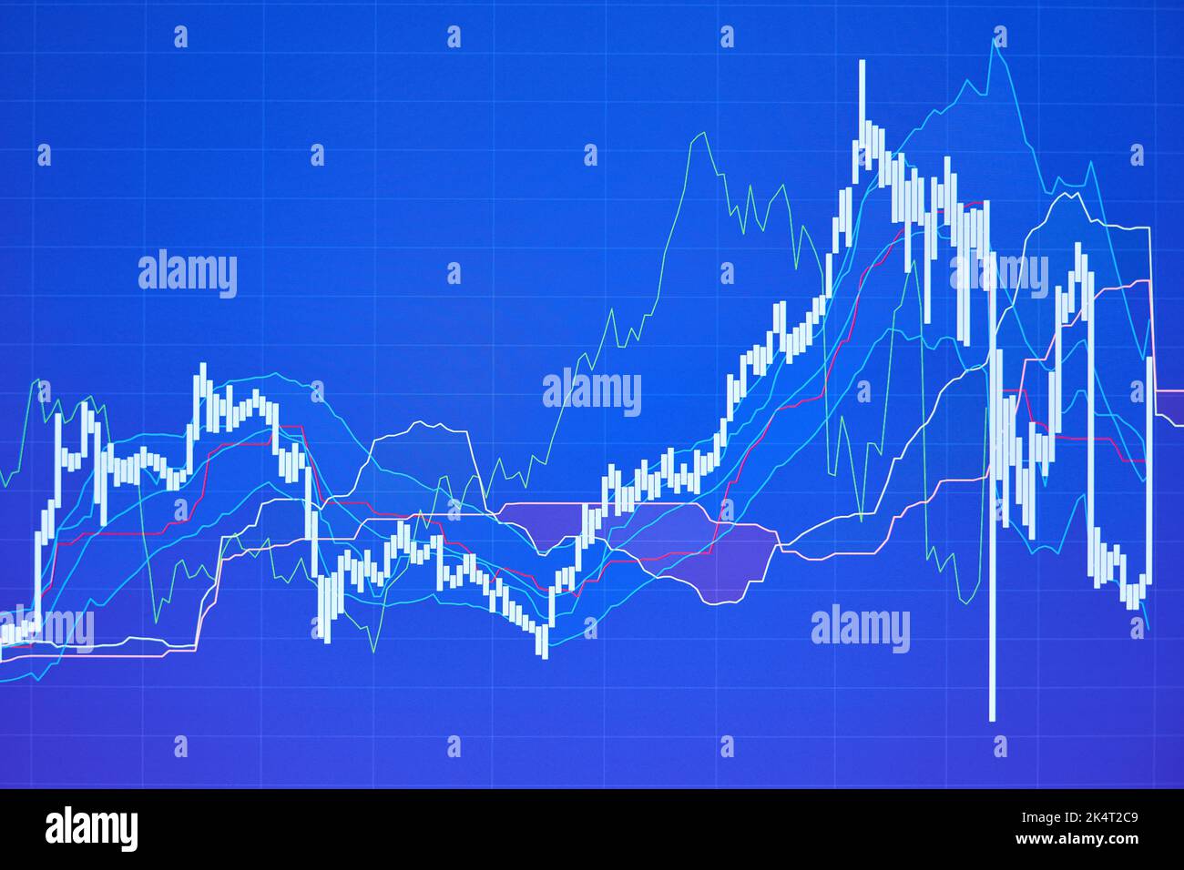 Stock market chart on blue background Stock Photo - Alamy