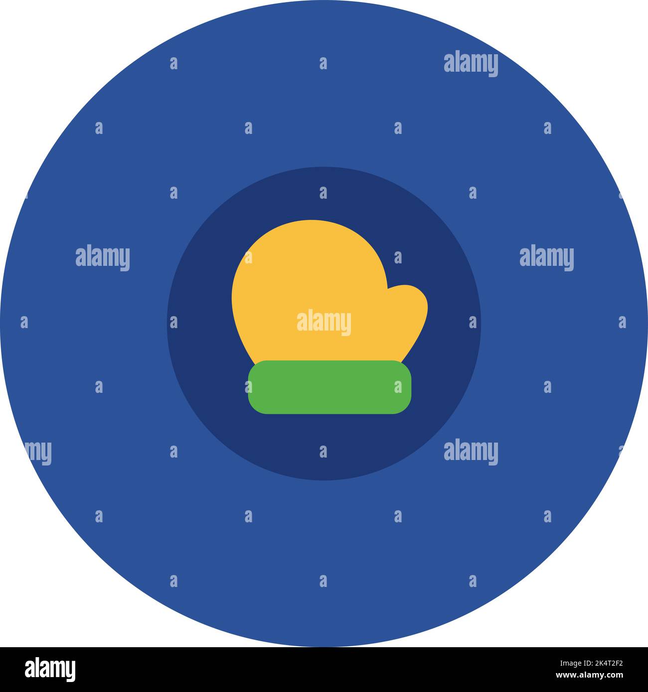 Yellow winter mitten, illustration, vector on a white background Stock ...