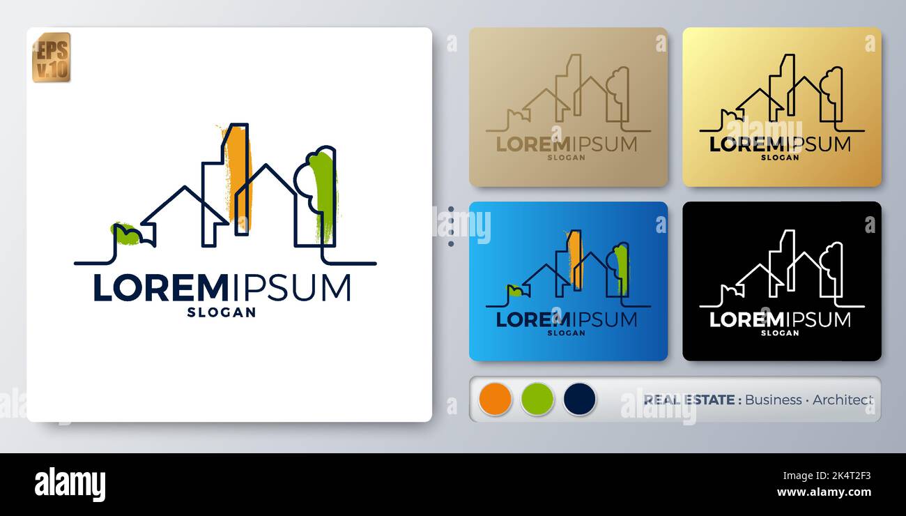 real estate building Logo design. Blank name for insert your Branding ...