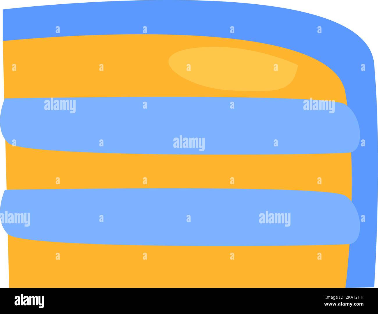 Blue Birthday cake slice, illustration, vector on a white background ...