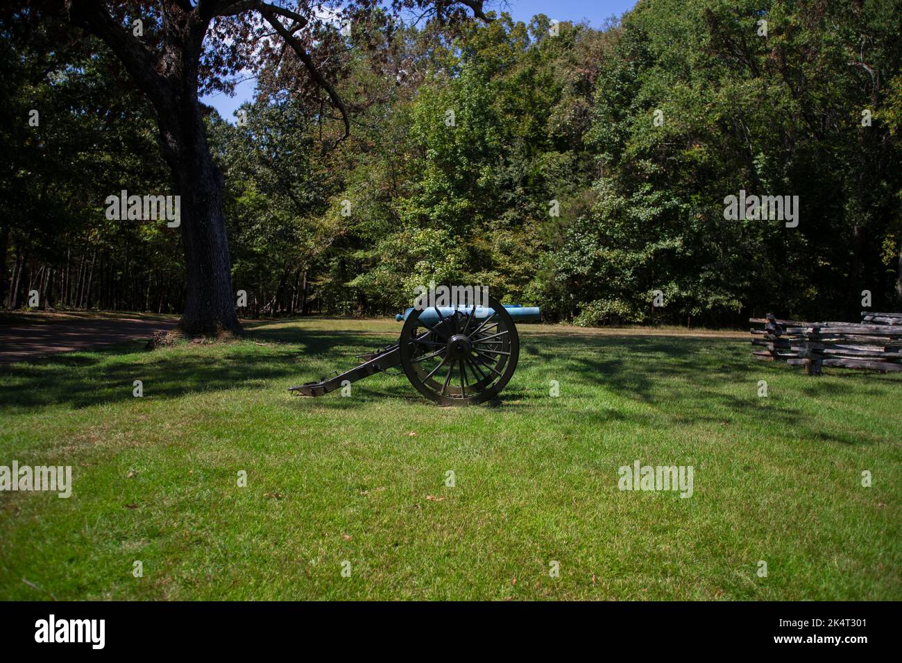 Side view of a blue M1857 12-Pounder, the Napoleon, an American civil ...